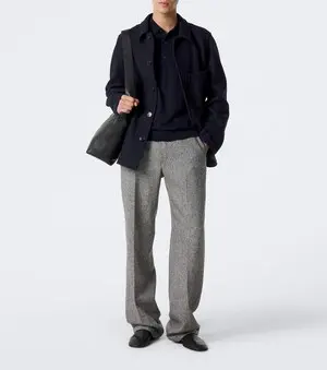 Dries Van Noten Argyle Open-knit Wool Polo Shirt