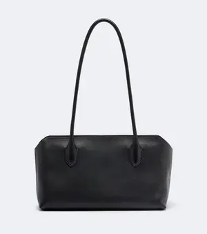 THE ROW Terrasse Leather Shoulder Bag - Black