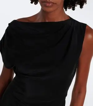 Veronica Beard Yvonne Draped Crêpe De Chine Top