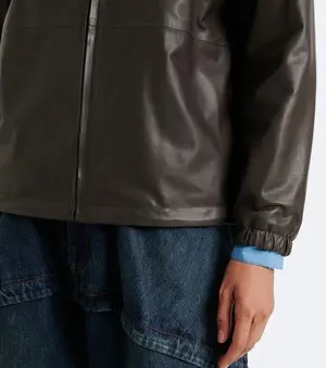 Loewe Scarf-detail Leather Jacket