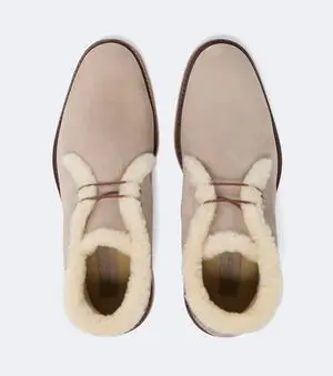 Manolo Blahnik Keswick Shearling-lined Leather Desert Boots