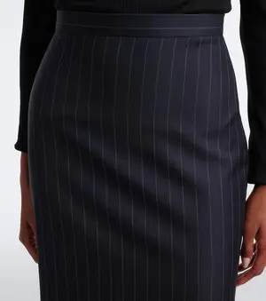 Givenchy Pinstripe Wool Pencil Skirt