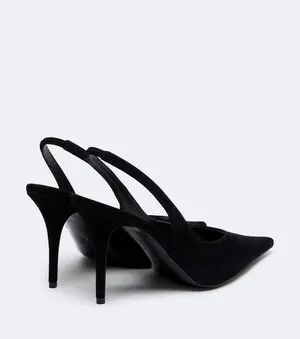 Amina Muaddi Anok Suede Slingback Pumps