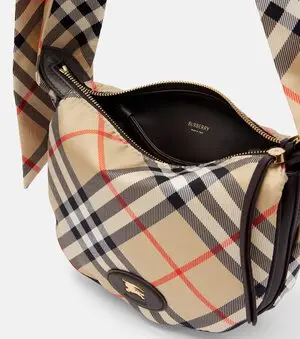 Burberry Check Silk Twill Shoulder Bag - Beige