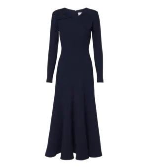 Roland Mouret Bow-detail Wool Crêpe Cocktail Dress - Blue