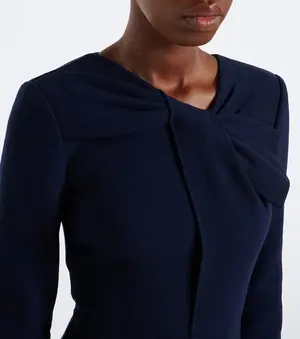 Roland Mouret Bow-detail Wool Crêpe Cocktail Dress - Blue