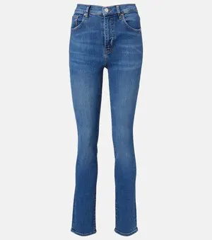 FRAME Pencil High-rise Slim Jeans - Blue