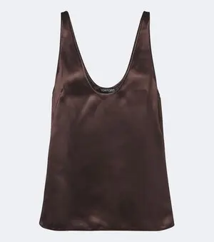 TOM FORD Silk Satin Top - Brown