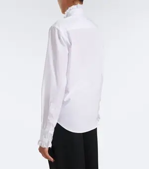 Burberry Logo Ruffled Cotton Poplin Shirt