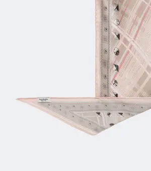 Acne Studios Printed Silk Satin Scarf - Pink