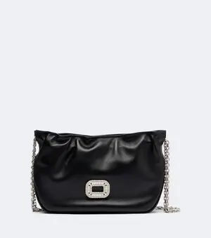 ROGER VIVIER Pilgrim Micro Leather Shoulder Bag - Black