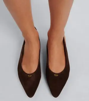 Prada Suede Slingback Flats