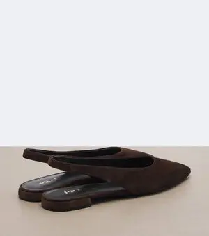 Prada Suede Slingback Flats