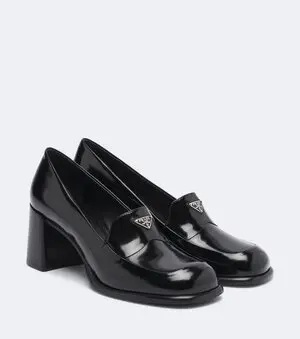 Prada Patent Leather Loafer Pumps - Black