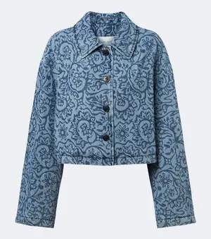 Dries Van Noten Floral Denim Jacket - Blue