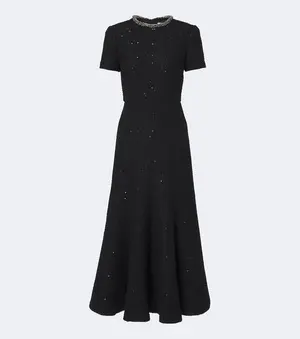 Roland Mouret Embellished Bouclé Cocktail Dress - Black