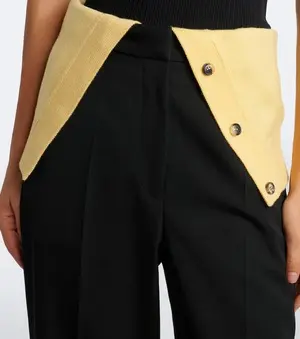 Loewe Paneled Wool Wide-leg Pants