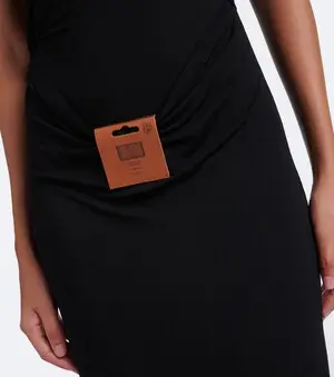 JEAN PAUL GAULTIER Leather-trimmed Jersey Maxi Dress