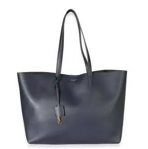 Saint Laurent Calfskin East West Shopping Tote - Blue