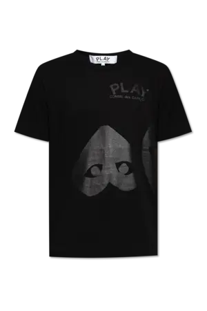 Play Comme Des Garcon T-shirt With Printed Logo - Black