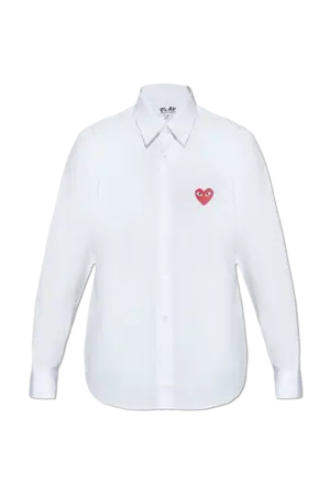 Play Comme Des Garcon Shirt With Logo Patch - White