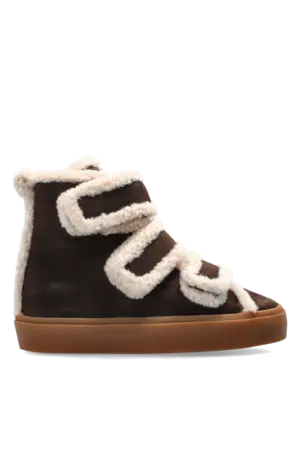Inuikii Shearling Velcro Wedge” Wedge Shoes - Brown