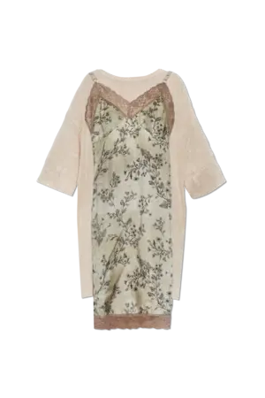 R13 Floral Print Dress - Beige