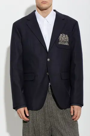 Dsquared2 Wool Blazer With Embroidered Logo