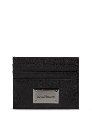 Emporio Armani Leather Card Holder - Black