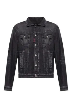 Dsquared2 Denim Jacket With A Vintage Effect - Black
