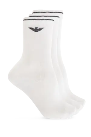 Emporio Armani 3-pack Of Socks With Logo - White