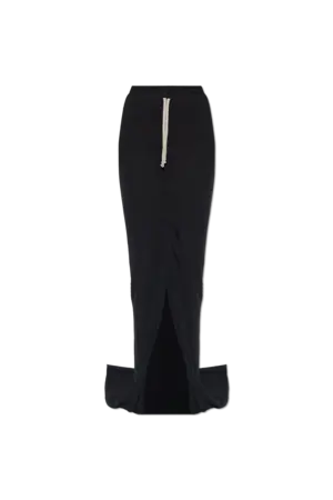 Rick Owens Long Skirt With Slit - Black