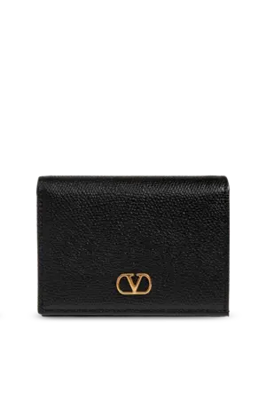 Valentino Garavani Leather Wallet With Logo - Black