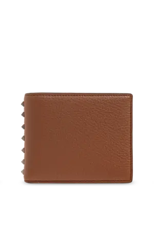 Valentino Garavani Leather Wallet With Studs - Brown