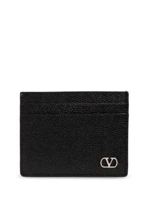 Valentino Garavani Leather Cardholder With Logo - Black