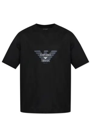 Emporio Armani T-shirt With Printed Logo - Black
