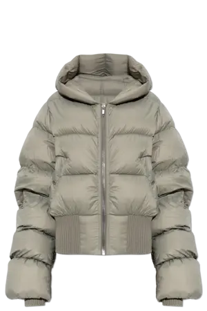 Rick Owens Puffer Jacket With Hood - Green