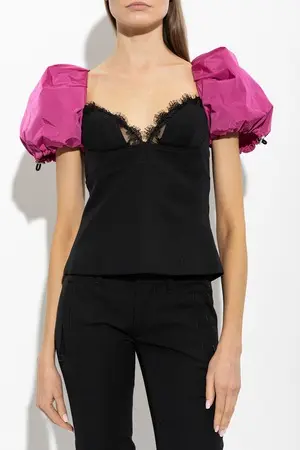 Dsquared2 Wool Top With Puffed Sleeves