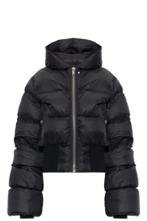 Rick Owens Quilted Jacket With Hood - Black