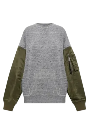 Dsquared2 Sweatshirt Made From Combined Fabrics - Grey