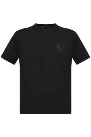 Brioni T-shirt With Embroidered Logo - Black