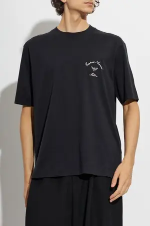 Emporio Armani T-shirt With Embroidered Logo - Navy Blue