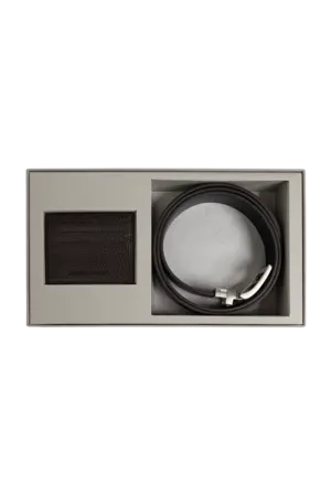 Emporio Armani Leather Set: Belt And Cardholder
