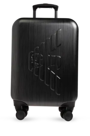 Emporio Armani Suitcase With Embossed Logo - Black
