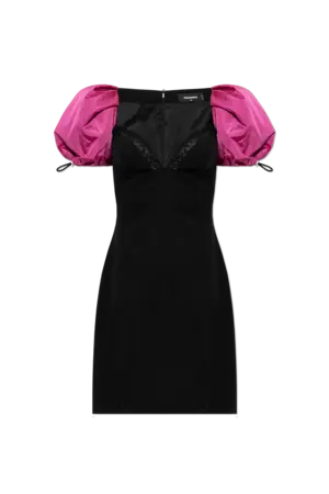 Dsquared2 Wool Dress With Puff Sleeves - Black