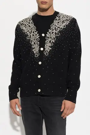 Amiri Cardigan With Shimmering Appliqués