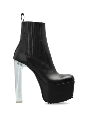 Rick Owens Beatle Kiss 11’ Leather Platform Ankle Boots