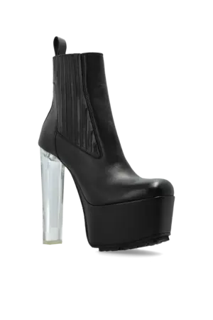 Rick Owens Beatle Kiss 11’ Leather Platform Ankle Boots
