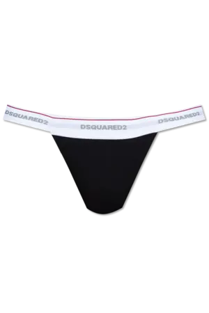 Dsquared2 Logo Thongs - Black