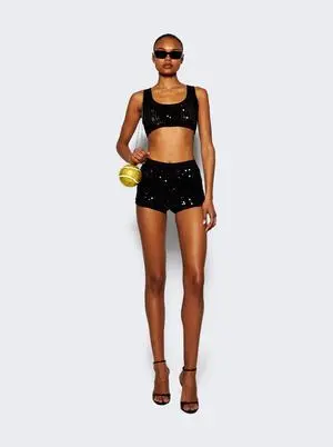 David Koma Sequin Crop Knit Top
